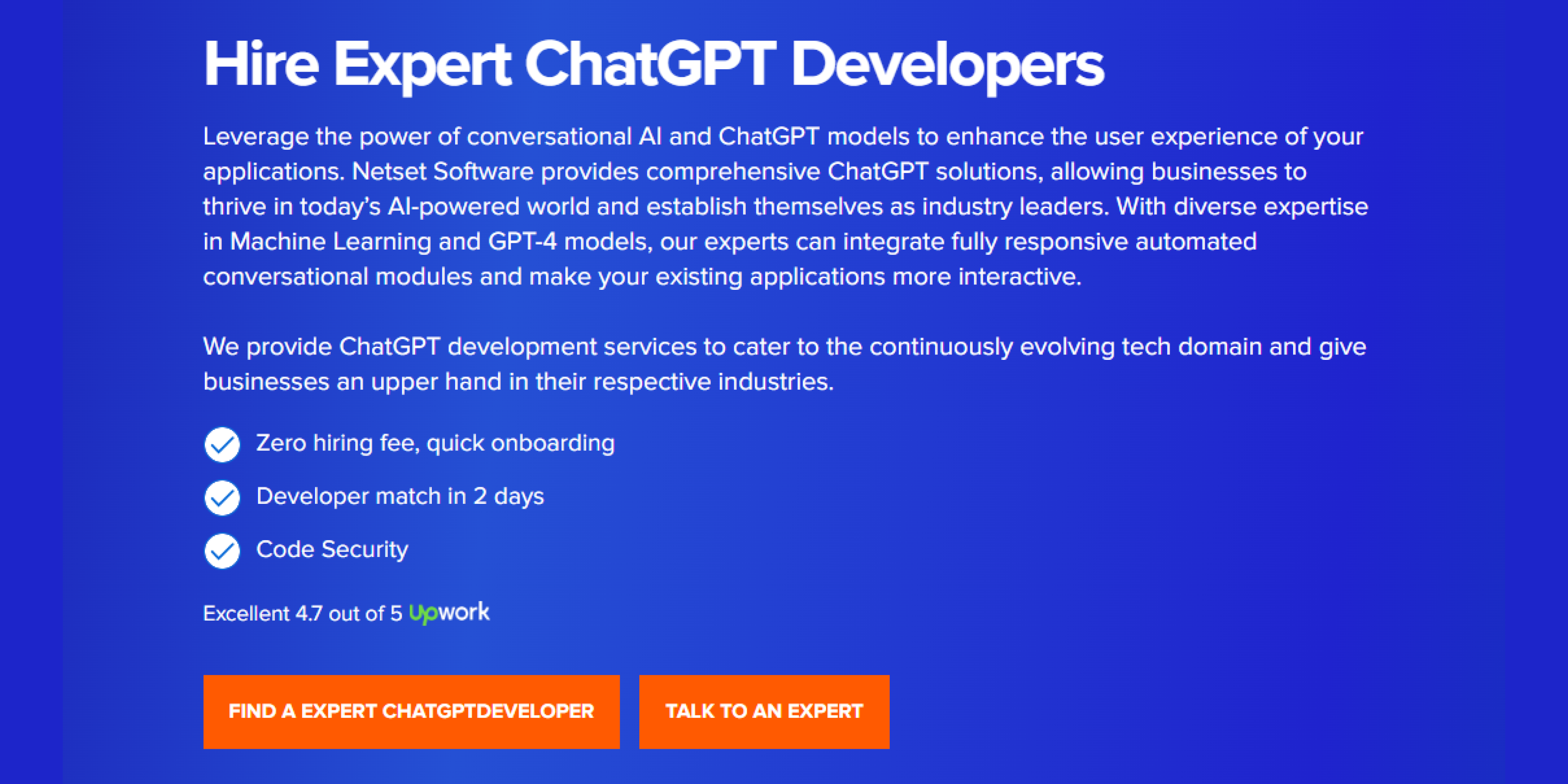 Hire Chatgpt Developers | $20 to $30 Per Hour - Netset Software