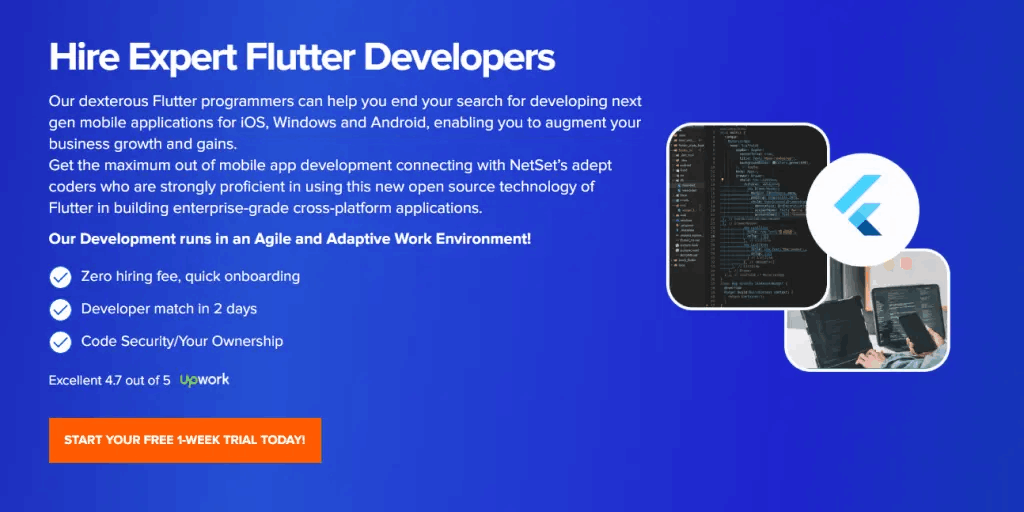 Hire Flutter Developers with highly Qualification | Netset Software